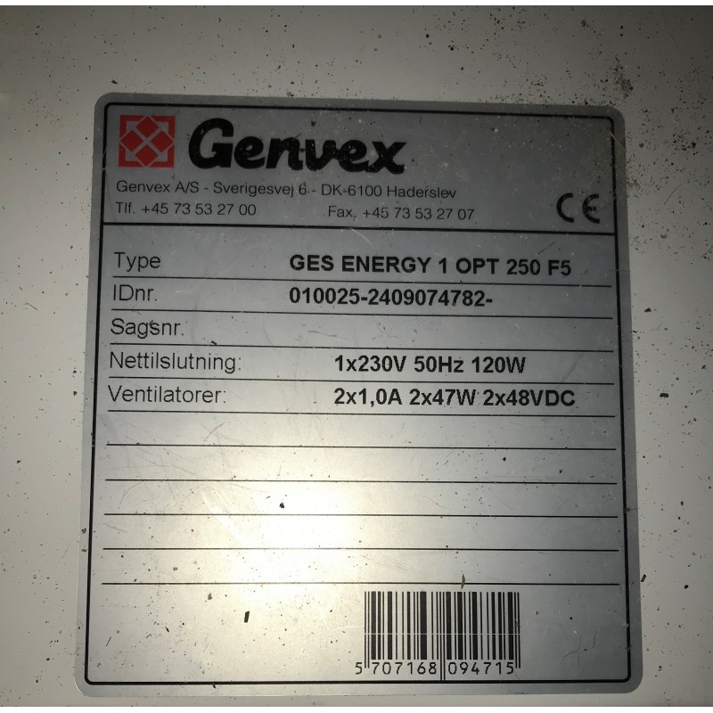Genvex Ges Energy 1 G4 Standardfilter Filterbyen.dk